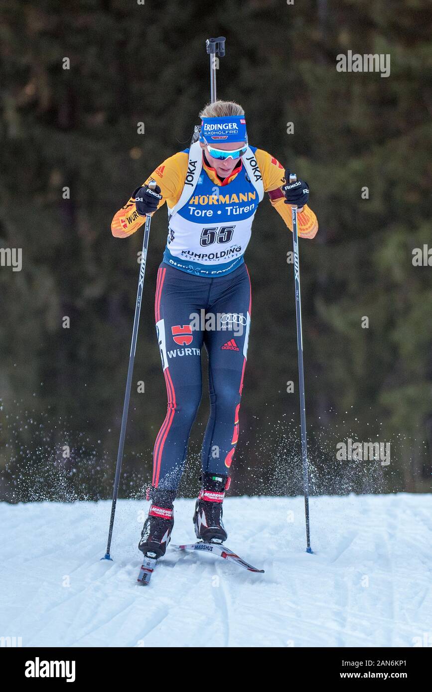 RUHPOLDING, GERMANY - JANUARY 15: Vanessa Hinz of Germany at the IBU ...
