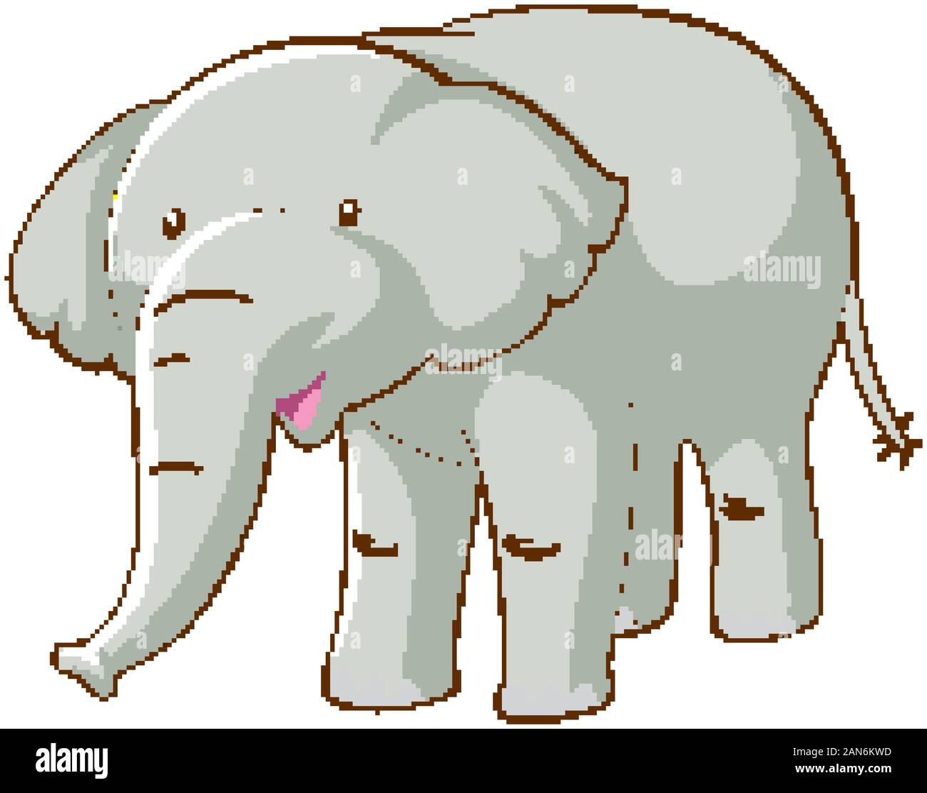 Gray elephant on white background illustration Stock Vector Image & Art ...