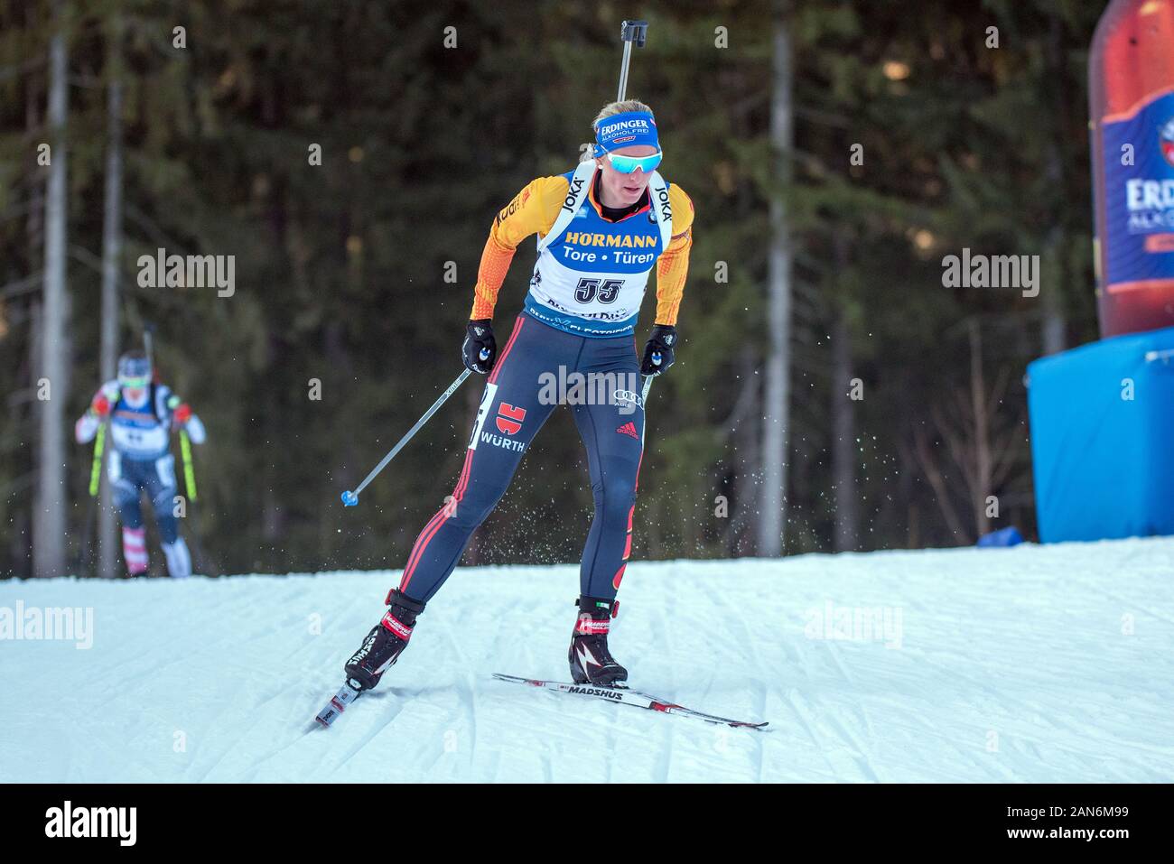 RUHPOLDING, GERMANY - JANUARY 15: Vanessa Hinz of Germany at the IBU ...