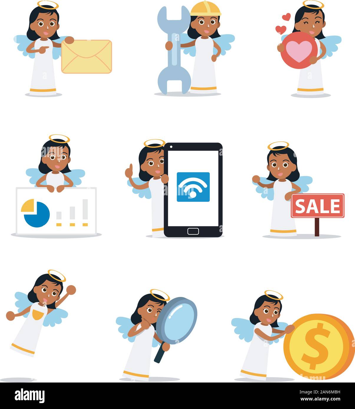 Angels on cloud Stock Vector Images - Alamy