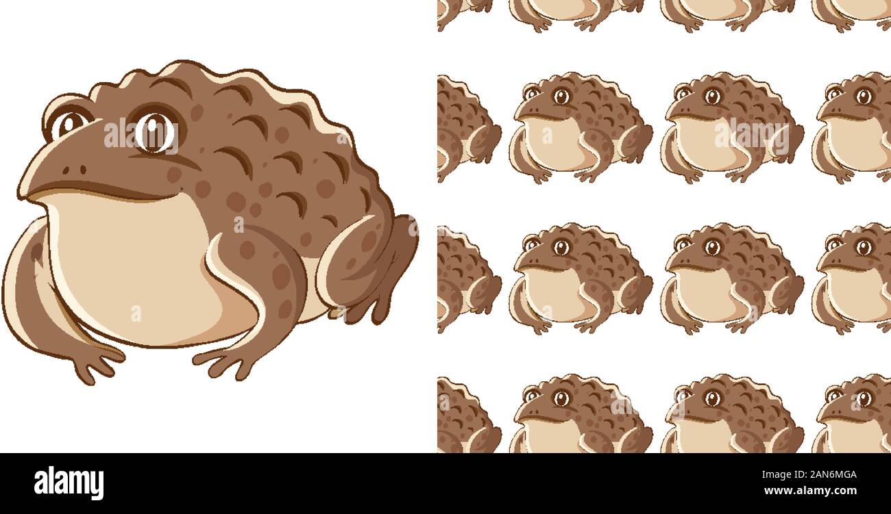 Seamless background design with brown toad illustration Stock Vector ...
