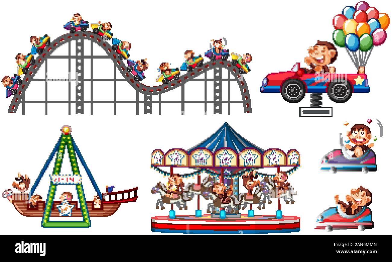 Set of circus items on white background illustration Stock Vector Image ...