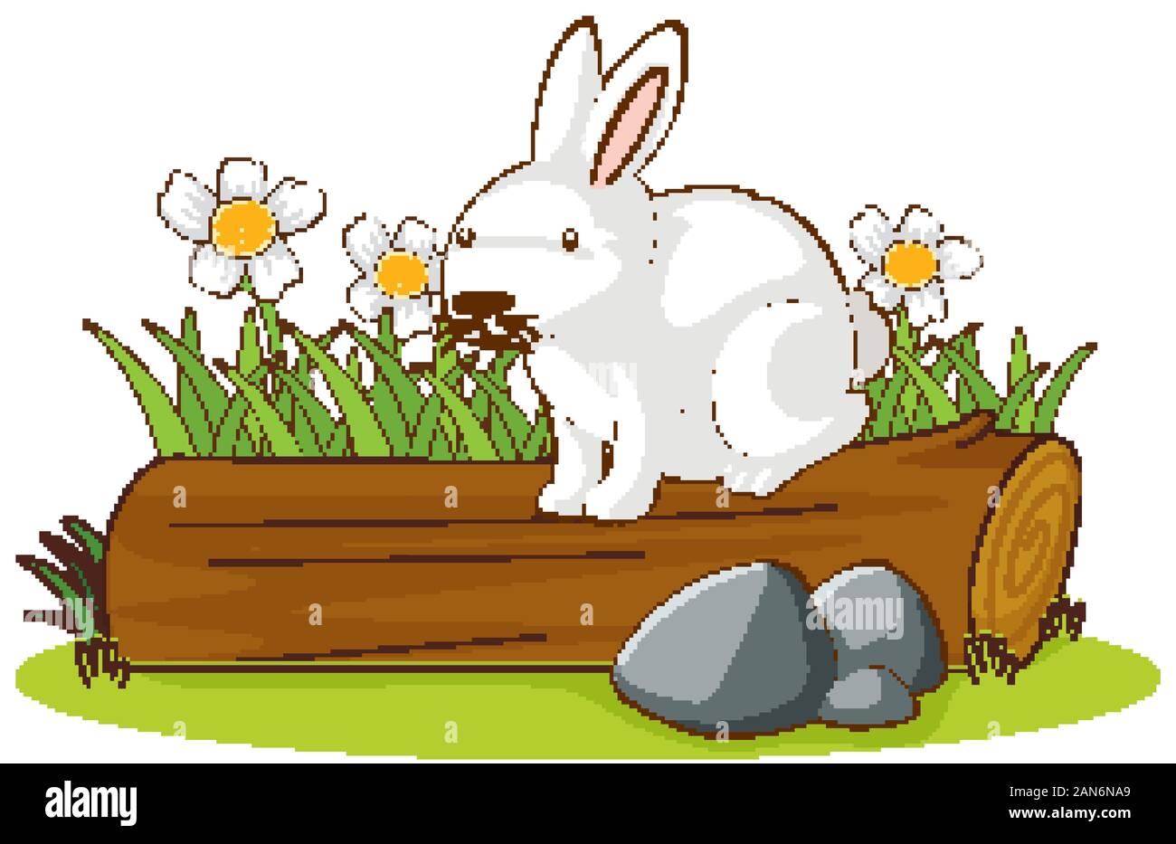 Isolated picture of cute bunny illustration Stock Vector Image & Art ...