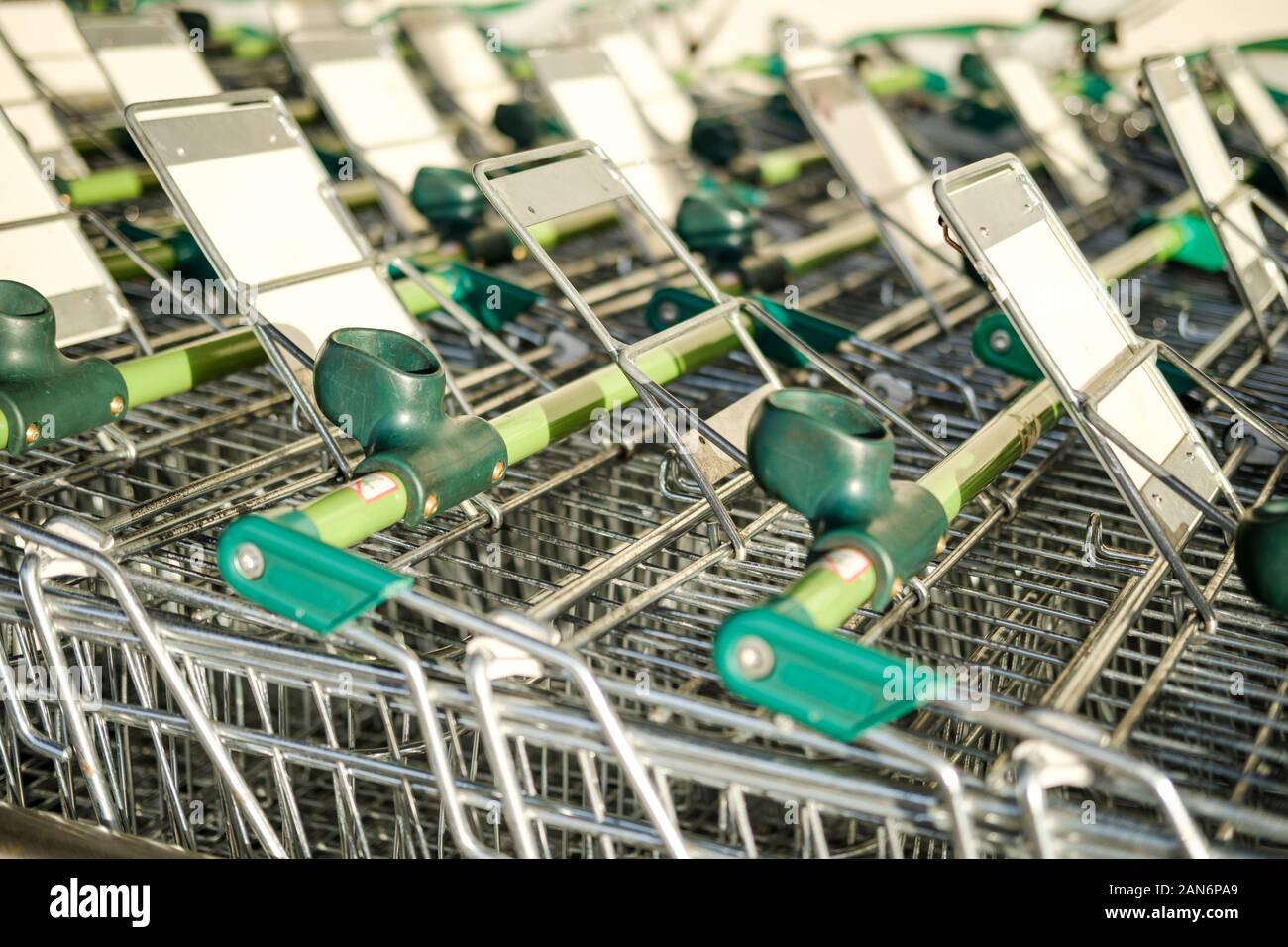 Supermarket trolleys collected Stock Photo - Alamy