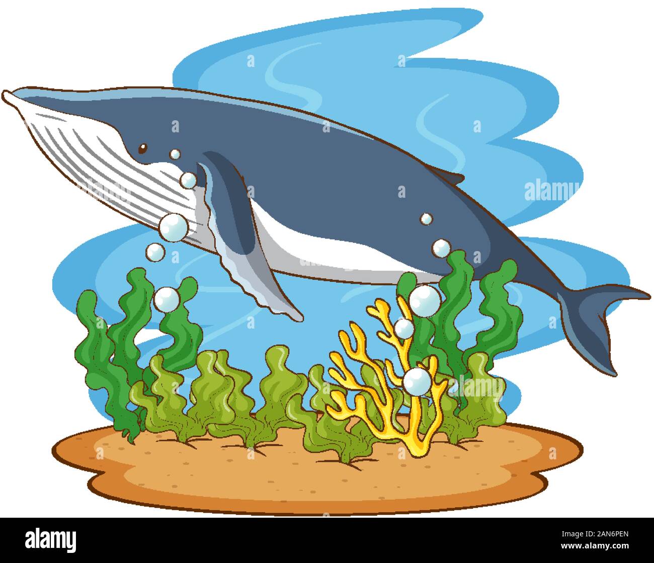 Whale swimming under the ocean illustration Stock Vector Image & Art ...