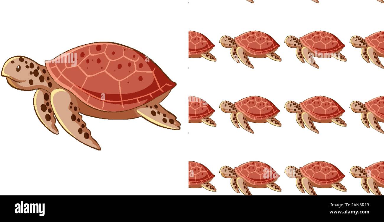 Seamless background design with sea turtles illustration Stock Vector ...