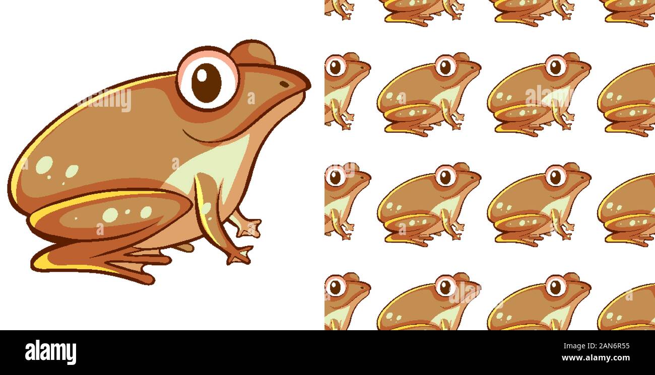 Seamless background design with brown frog illustration Stock Vector ...
