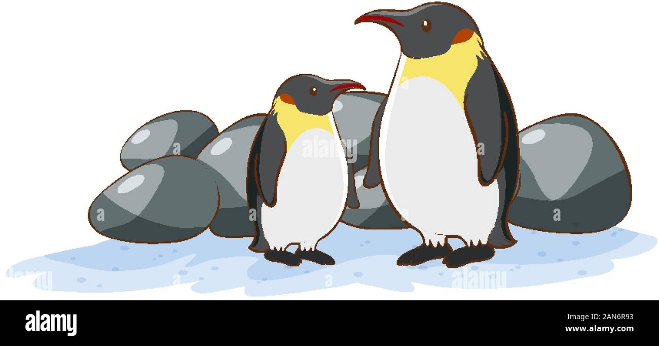 Two penguins on white background illustration Stock Vector Image & Art ...