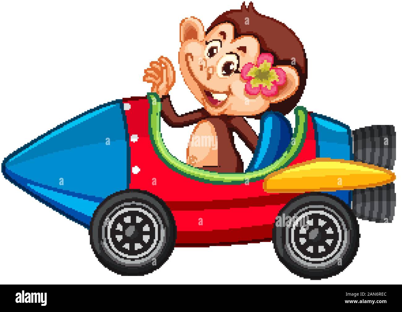 Monkey riding on toy rocket cart illustration Stock Vector Image & Art ...