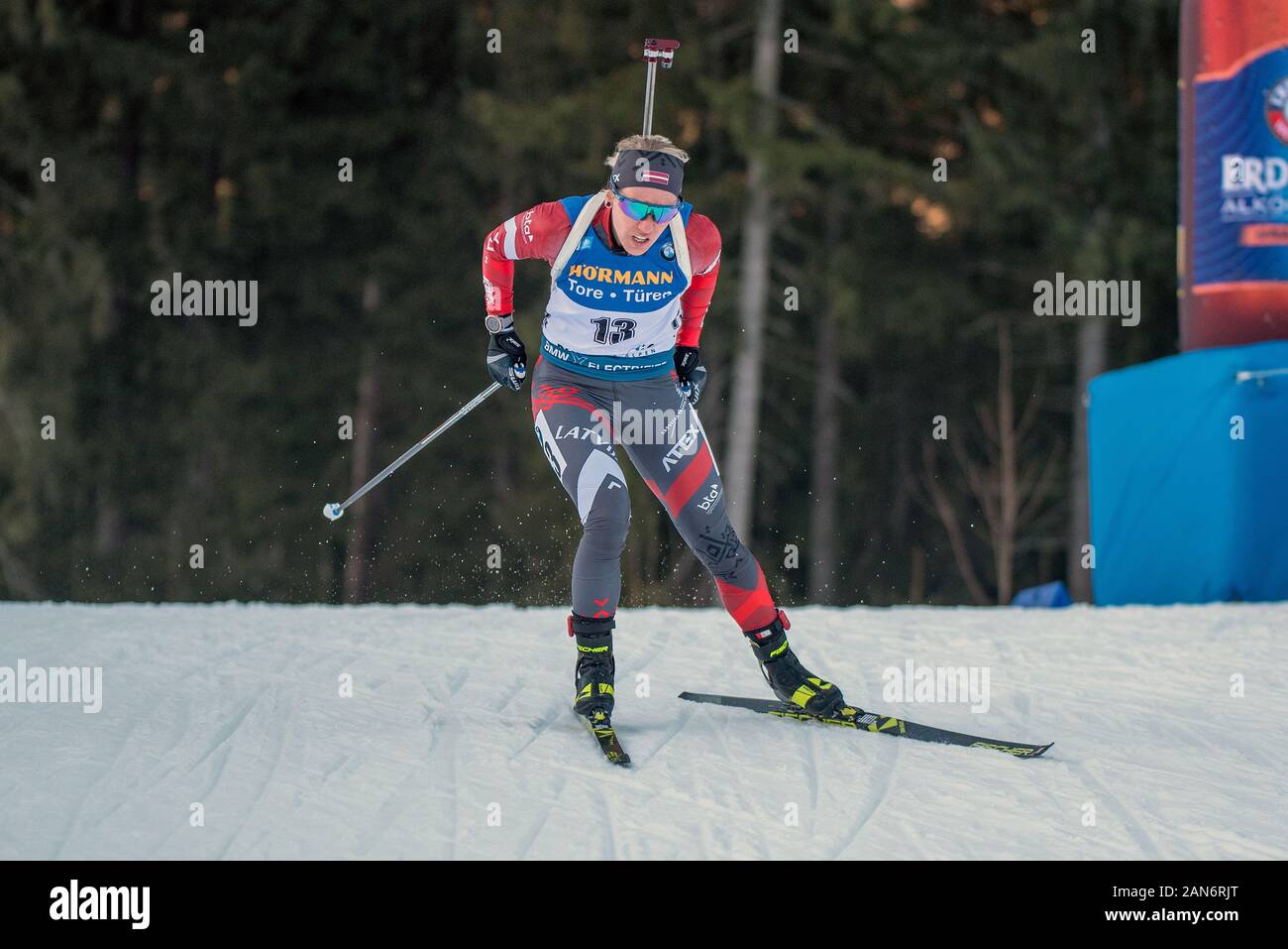 RUHPOLDING, GERMANY - JANUARY 15: Baiba Bendika of Latvia at the IBU ...