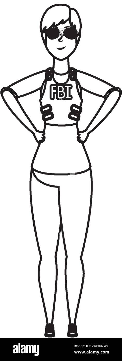 young woman fbi agent character Stock Vector Image & Art - Alamy