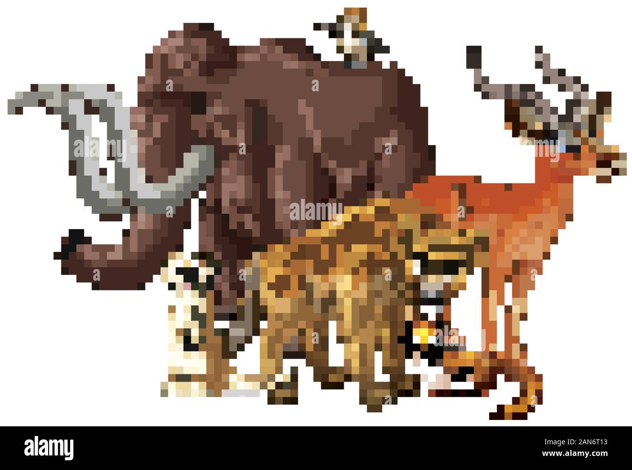 Group many african animals Stock Vector Images - Alamy