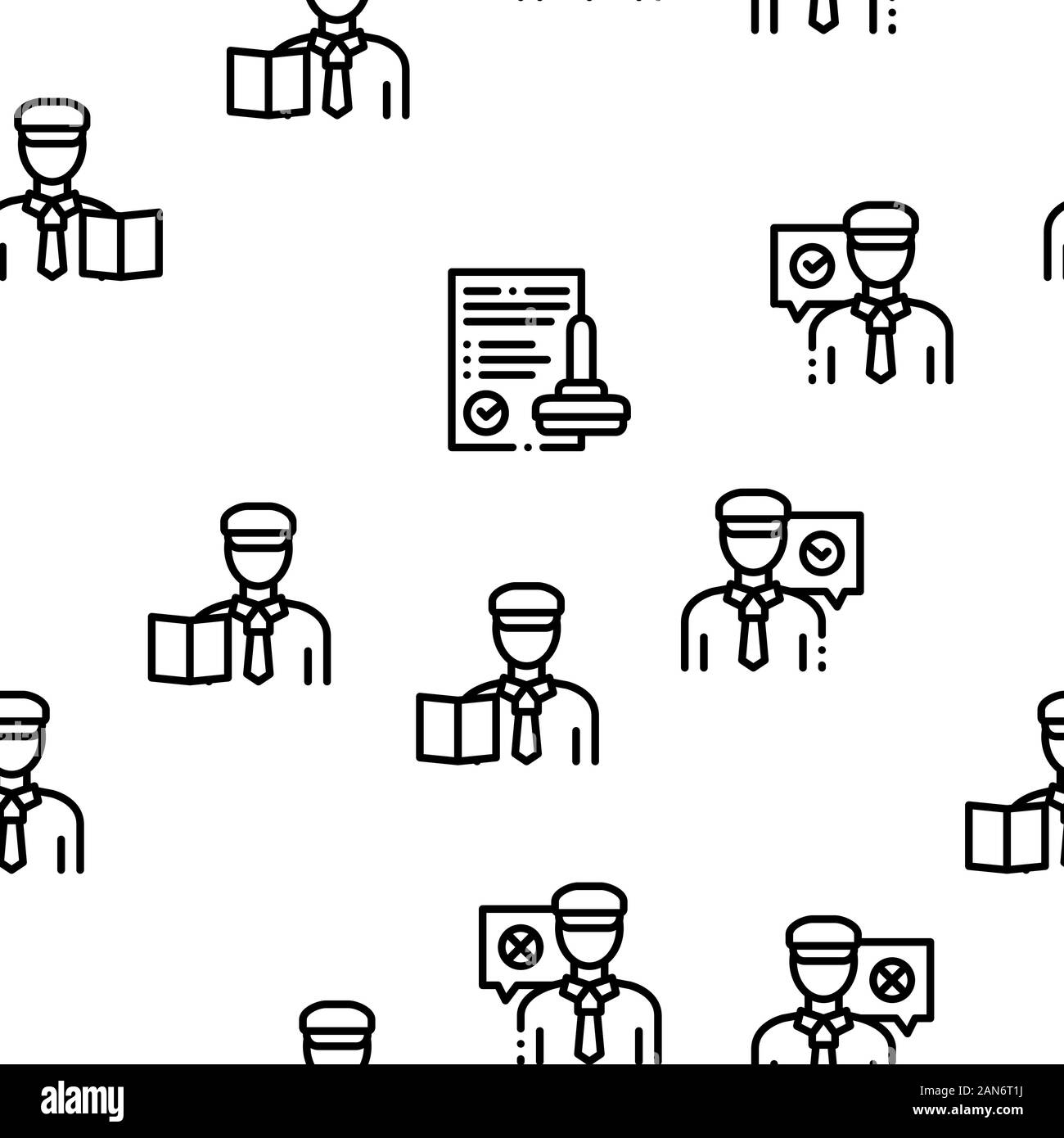Passport Control Check Seamless Pattern Vector Stock Vector Image & Art ...