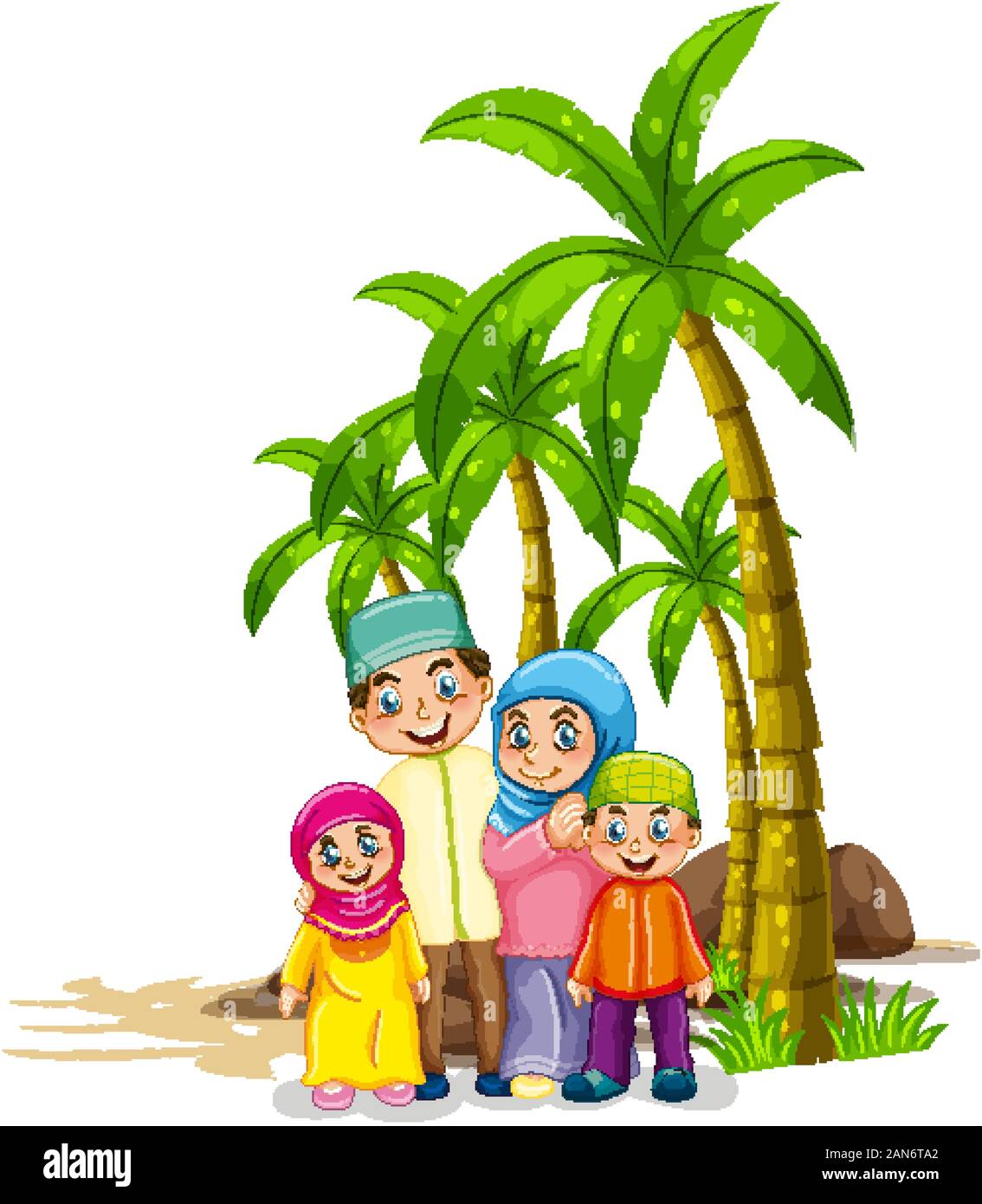 Family under the tree illustration Stock Vector Image & Art - Alamy