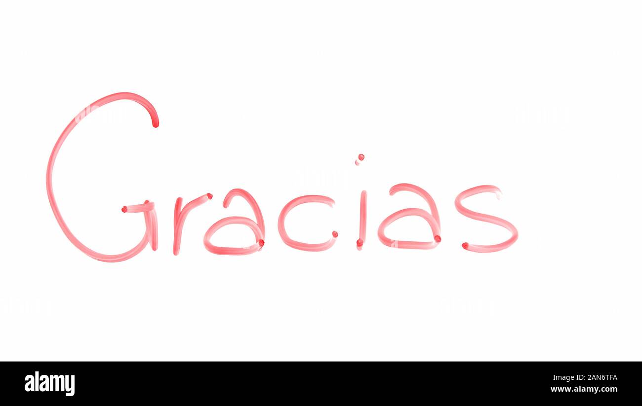 Gracias word written on glass, gratitude as basis of good business ...