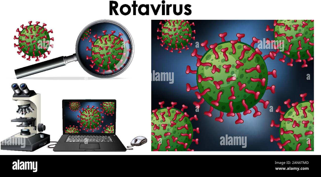 Close up isolated object of virus Rotavirus illustration Stock Vector ...