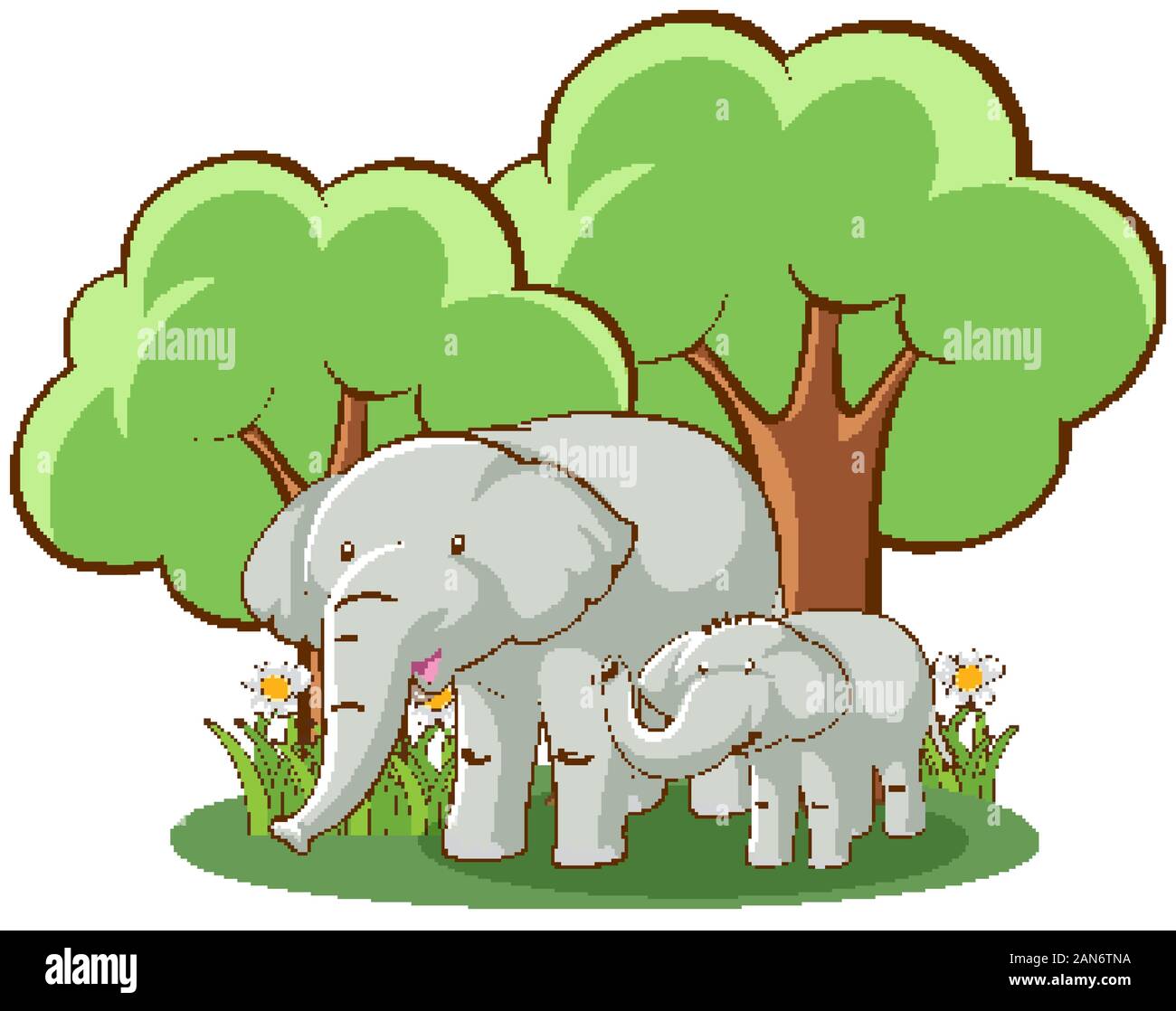 Elephant african elephants on Stock Vector Images - Alamy