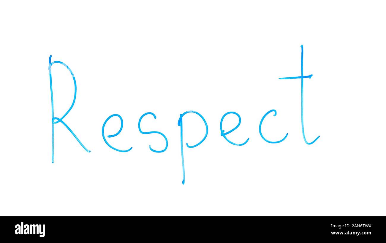 Respect word written on glass, humiliation, business ethics, racism ...
