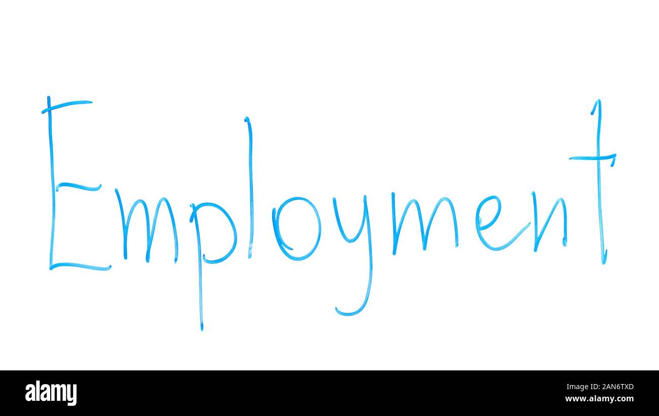 Employment word written on glass, search for qualified employees ...