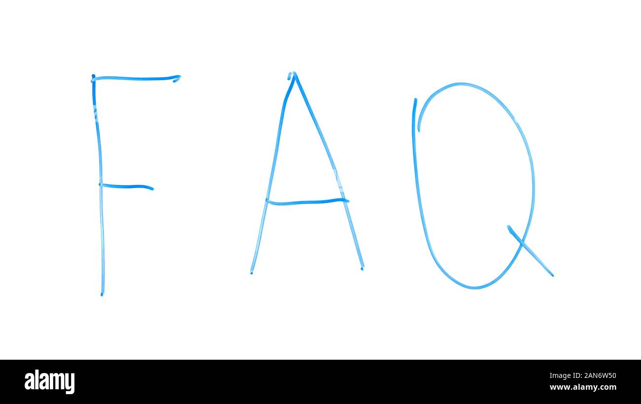 FAQ abbreviation written on glass, frequently asked questions or answer ...