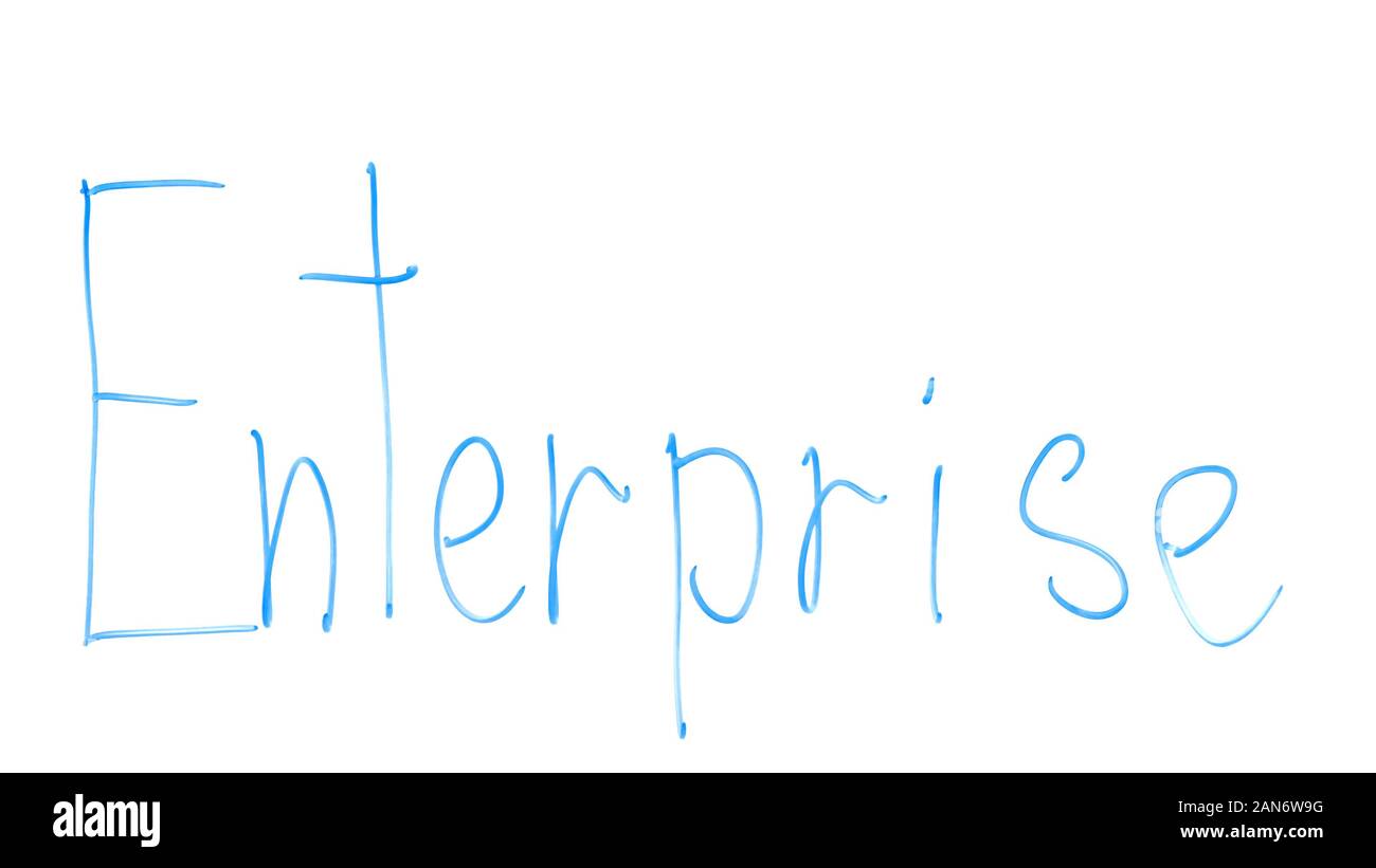 Enterprise word written on glass, business interests, company ...