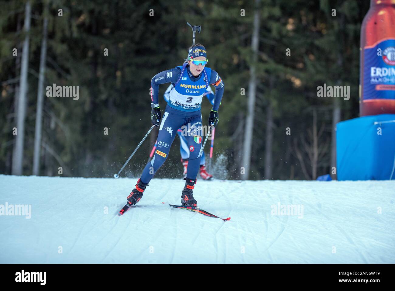 RUHPOLDING, GERMANY - JANUARY 15: Lisa Vittozzi of Italy at the IBU ...
