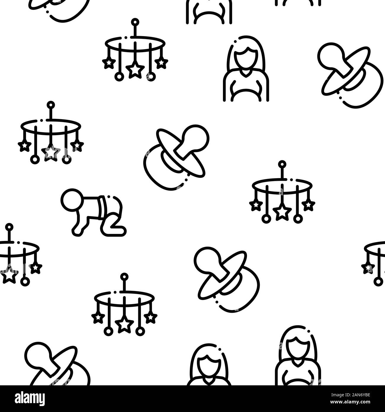 Baby Clothes And Tools Seamless Pattern Vector Stock Vector Image & Art ...