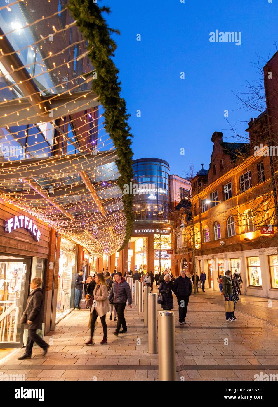 Victoria Square shopping centre at Christmas in Belfast Stock Photo - Alamy
