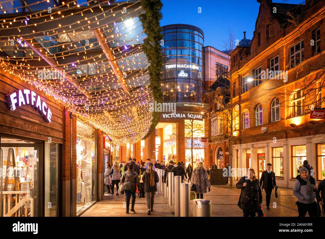 Victoria Square shopping centre at Christmas in Belfast Stock Photo - Alamy
