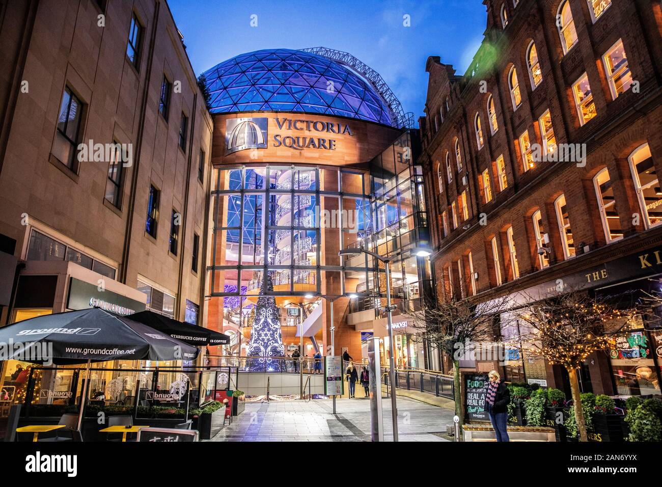 Victoria Square shopping centre at Christmas in Belfast Stock Photo - Alamy