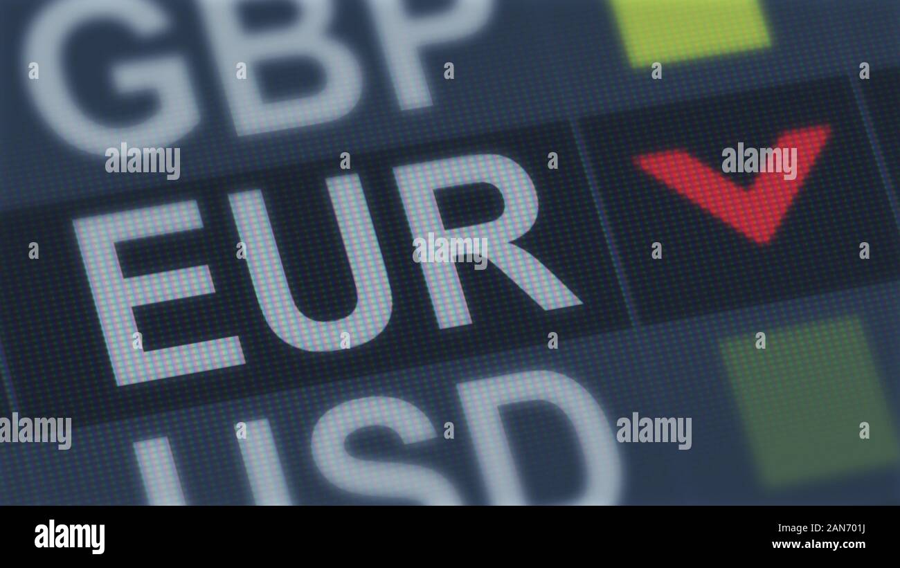 Euro fall, international exchange market, currency rate fluctuating ...