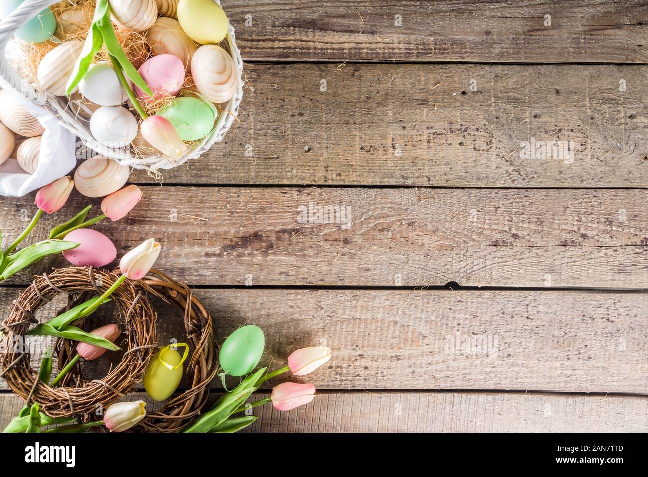 Spring Easter holiday. background. Zero waste Easter concept with ...