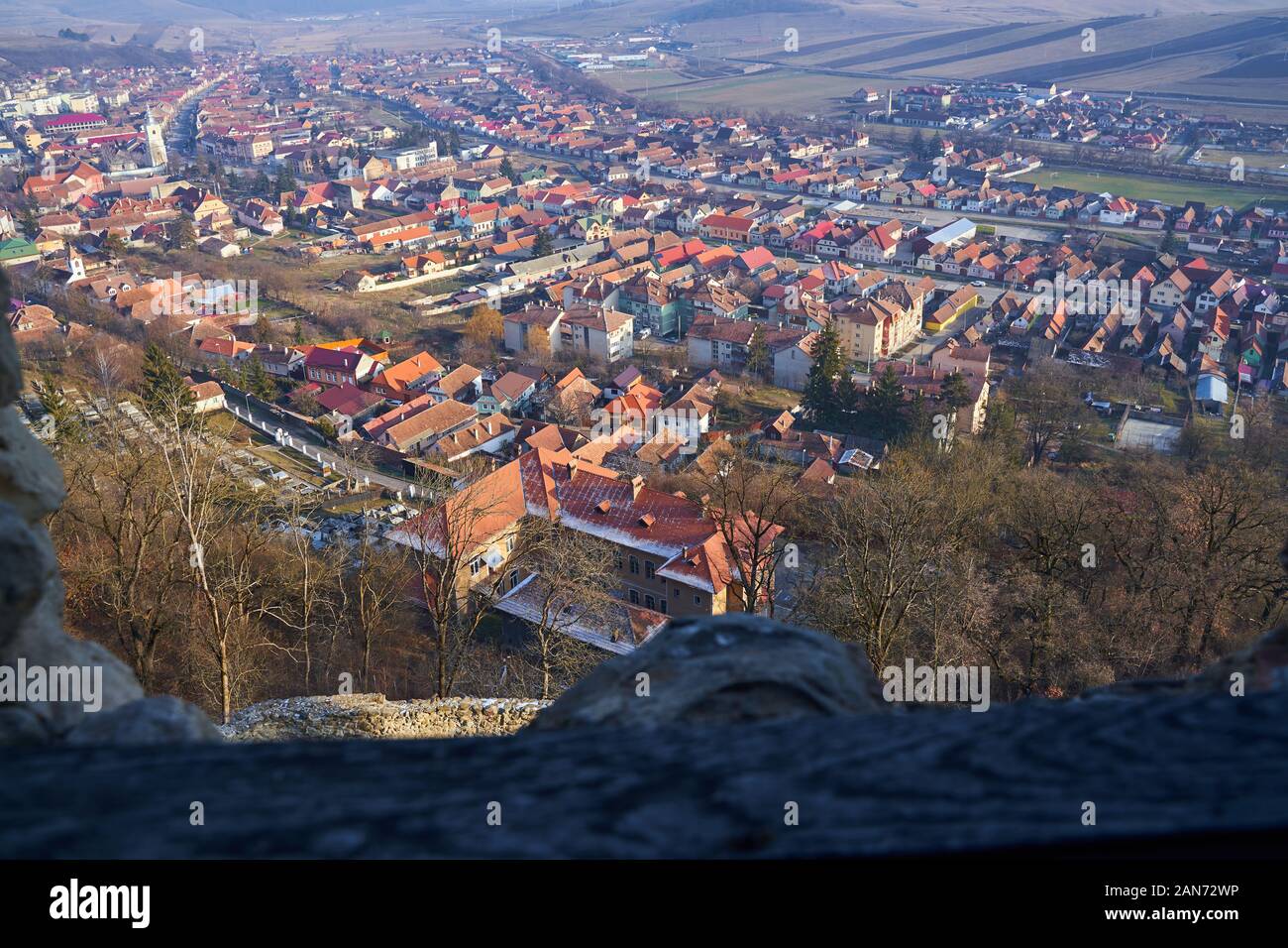 Aerial shot over an old town Stock Photo - Alamy