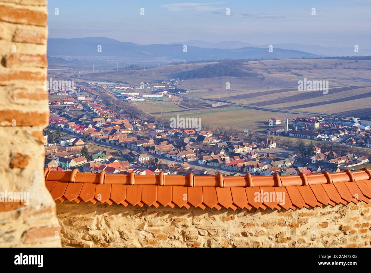 Aerial scenic shot houses over hi-res stock photography and images - Alamy