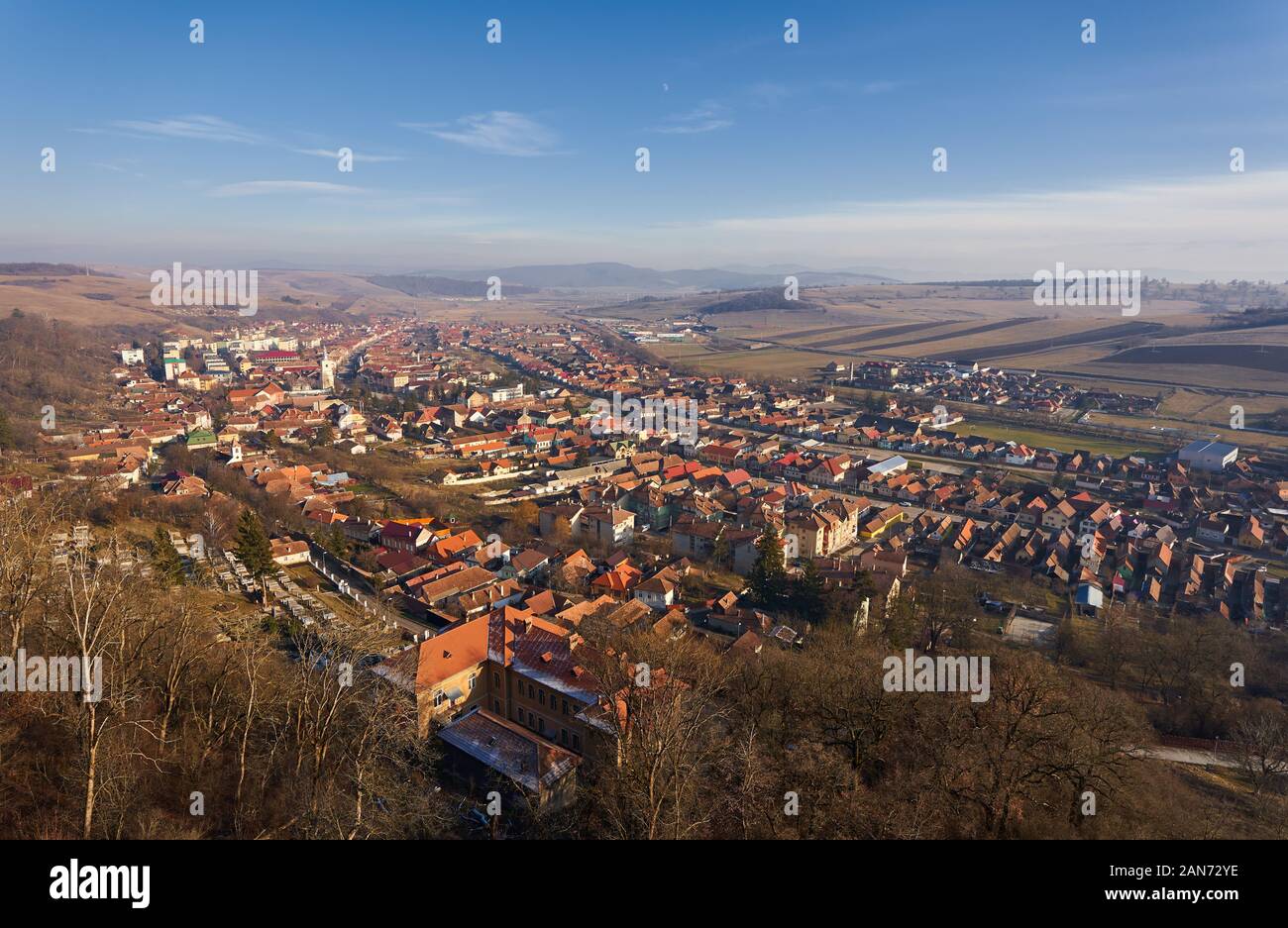 Aerial scenic shot buildings over hi-res stock photography and images ...