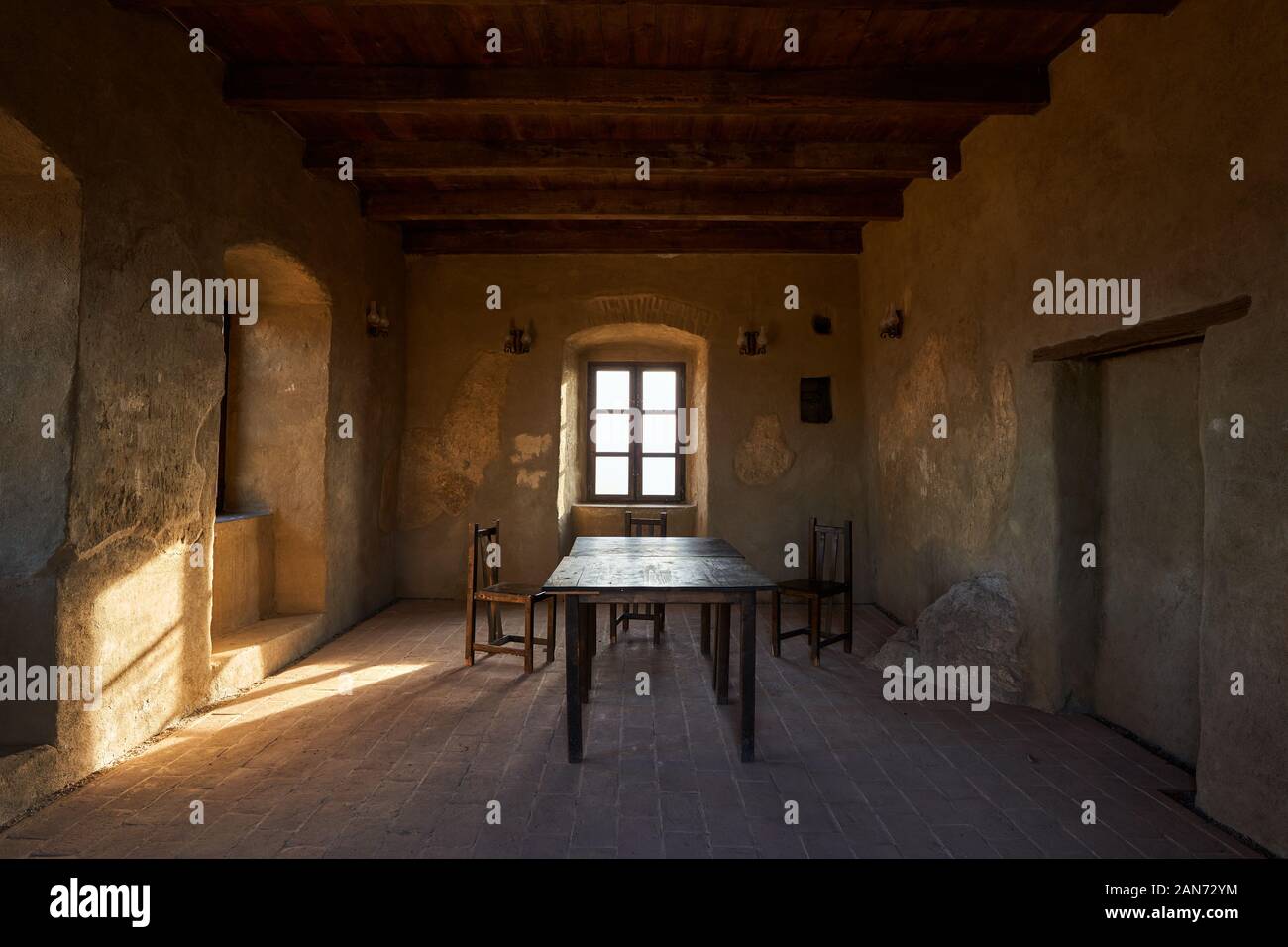 Interior of a room from a medieval fortress Stock Photo - Alamy