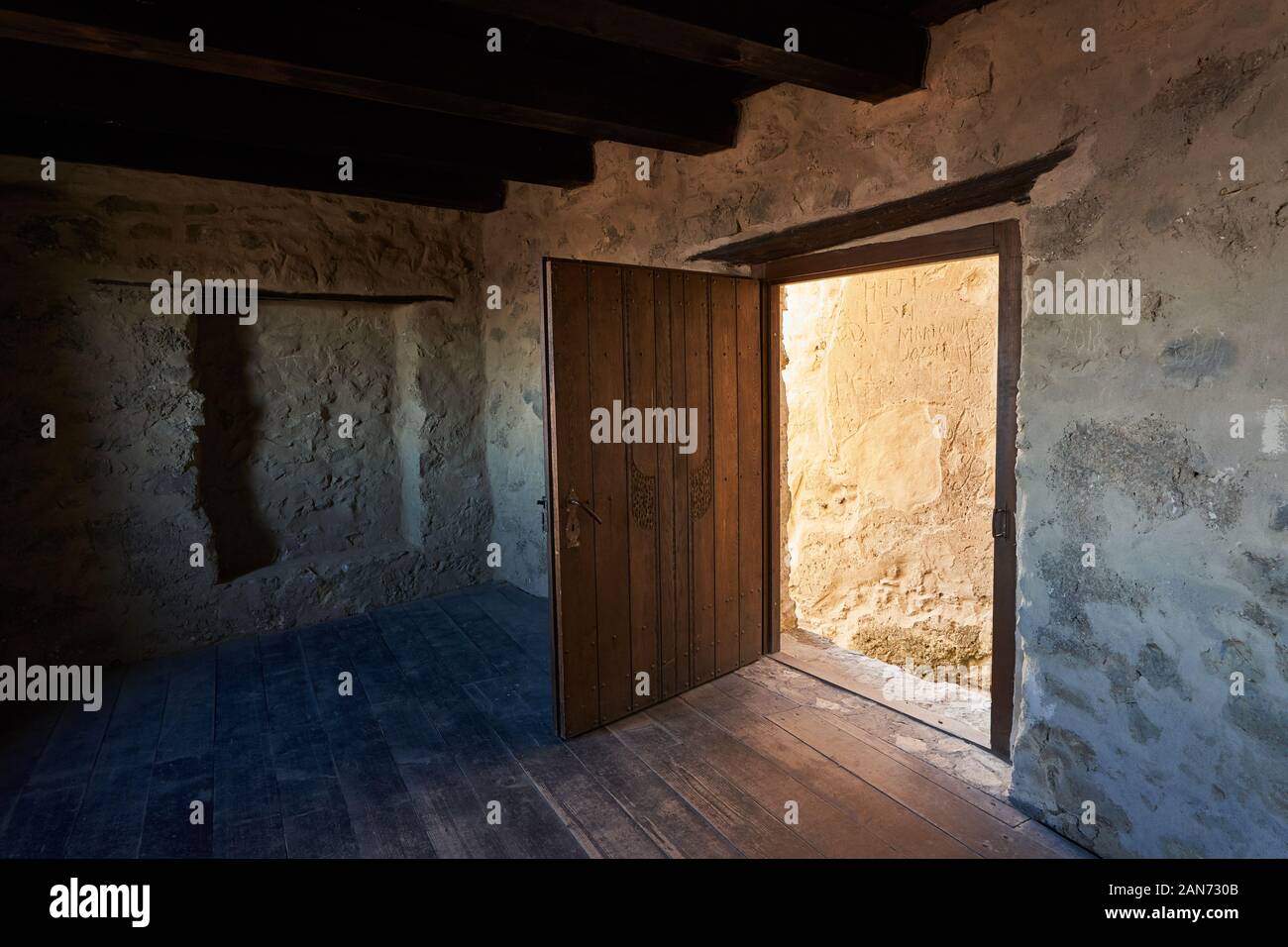 Interior of a room from a medieval fortress Stock Photo - Alamy
