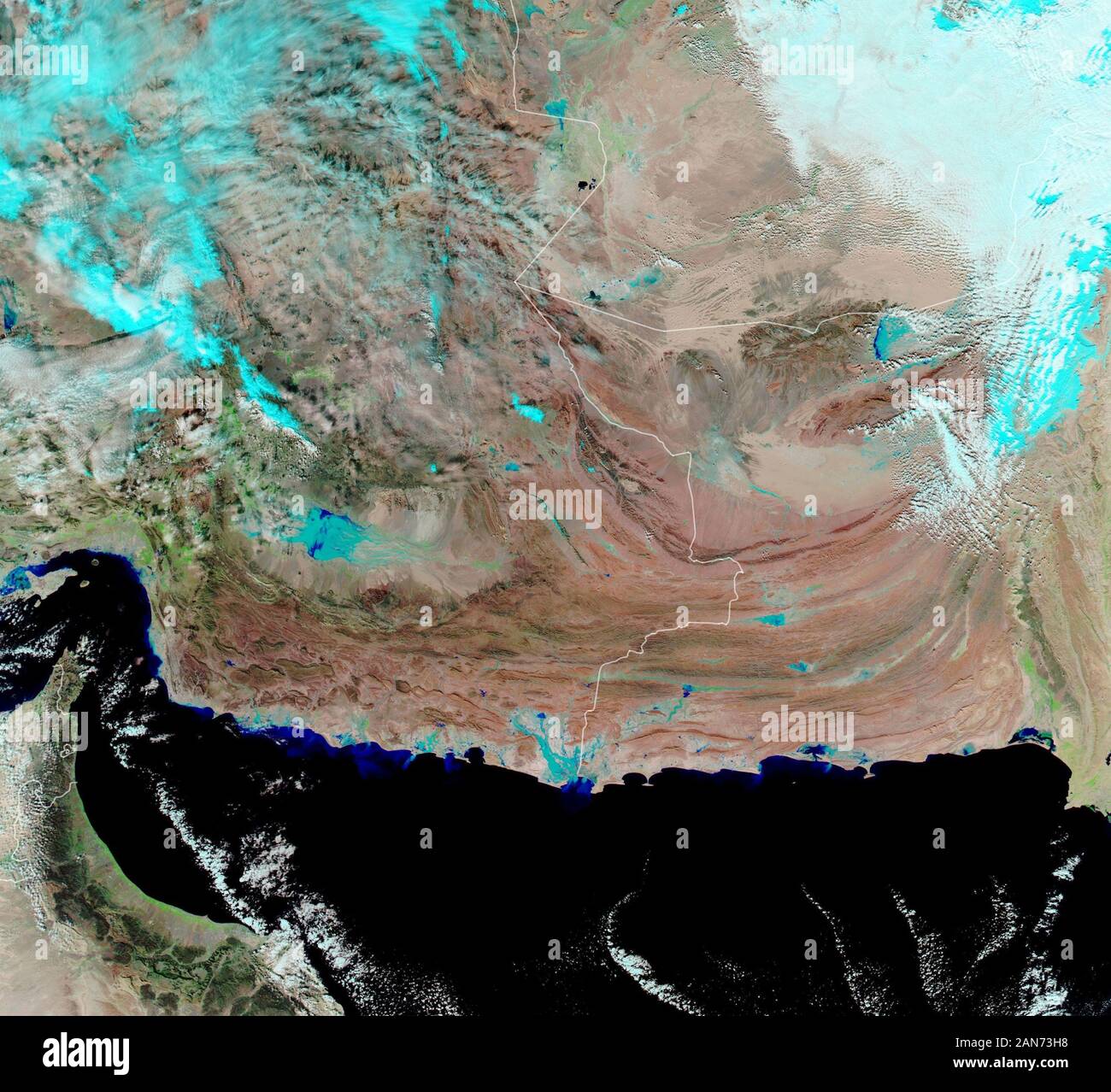 NASA satellite image flash flooding in Iran 2020 Stock Photo - Alamy