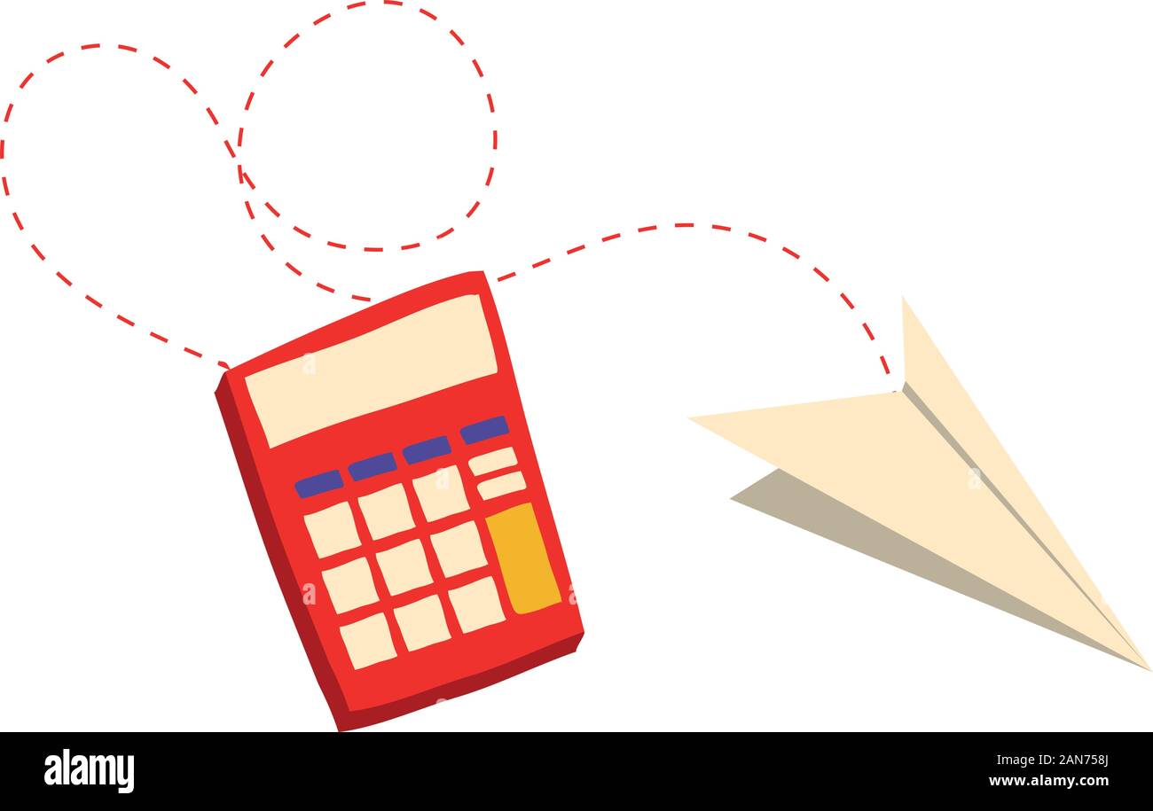 calculator math with paper airplane Stock Vector Image & Art - Alamy