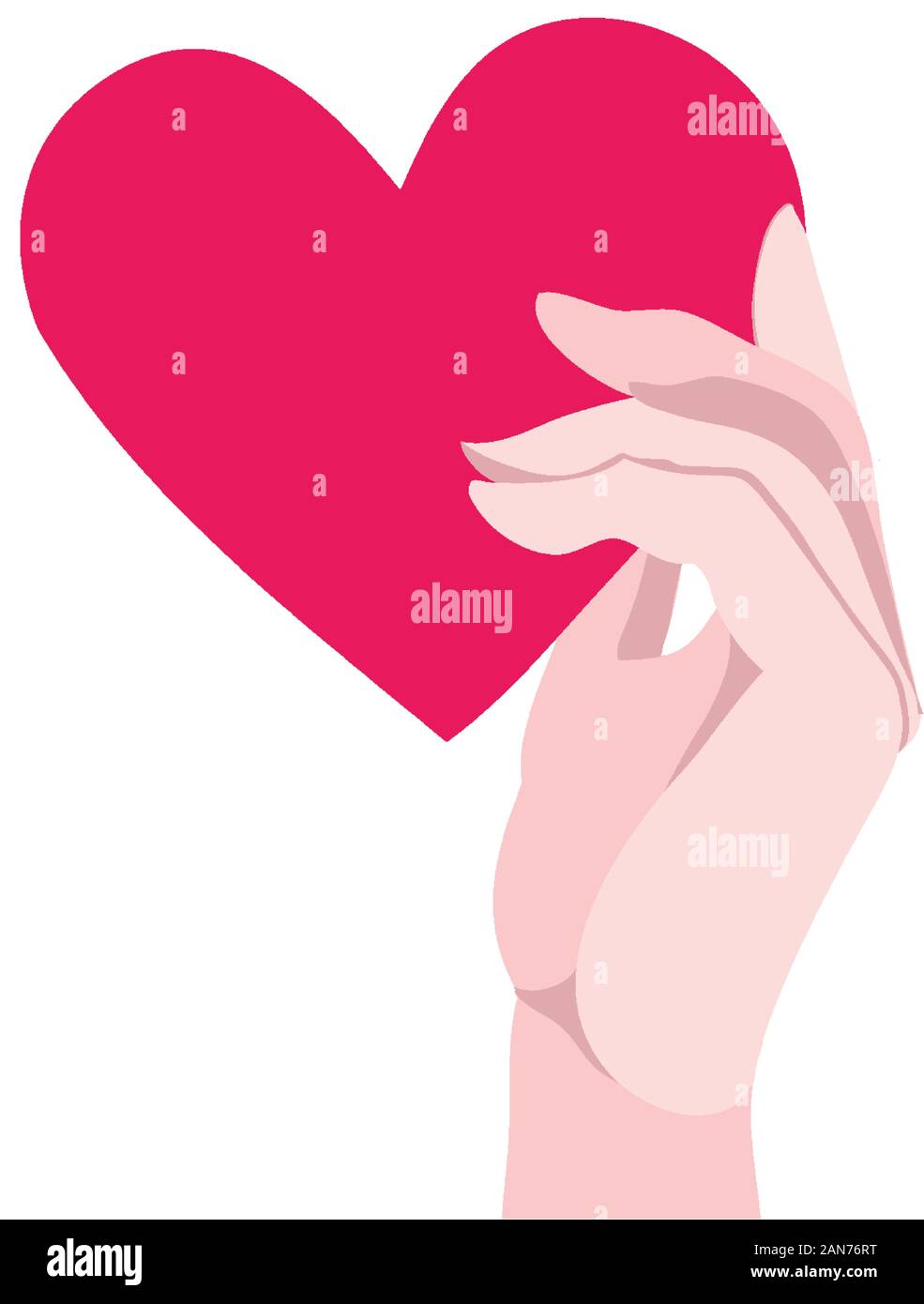 happy valentines day hand lifting heart Stock Vector Image & Art - Alamy