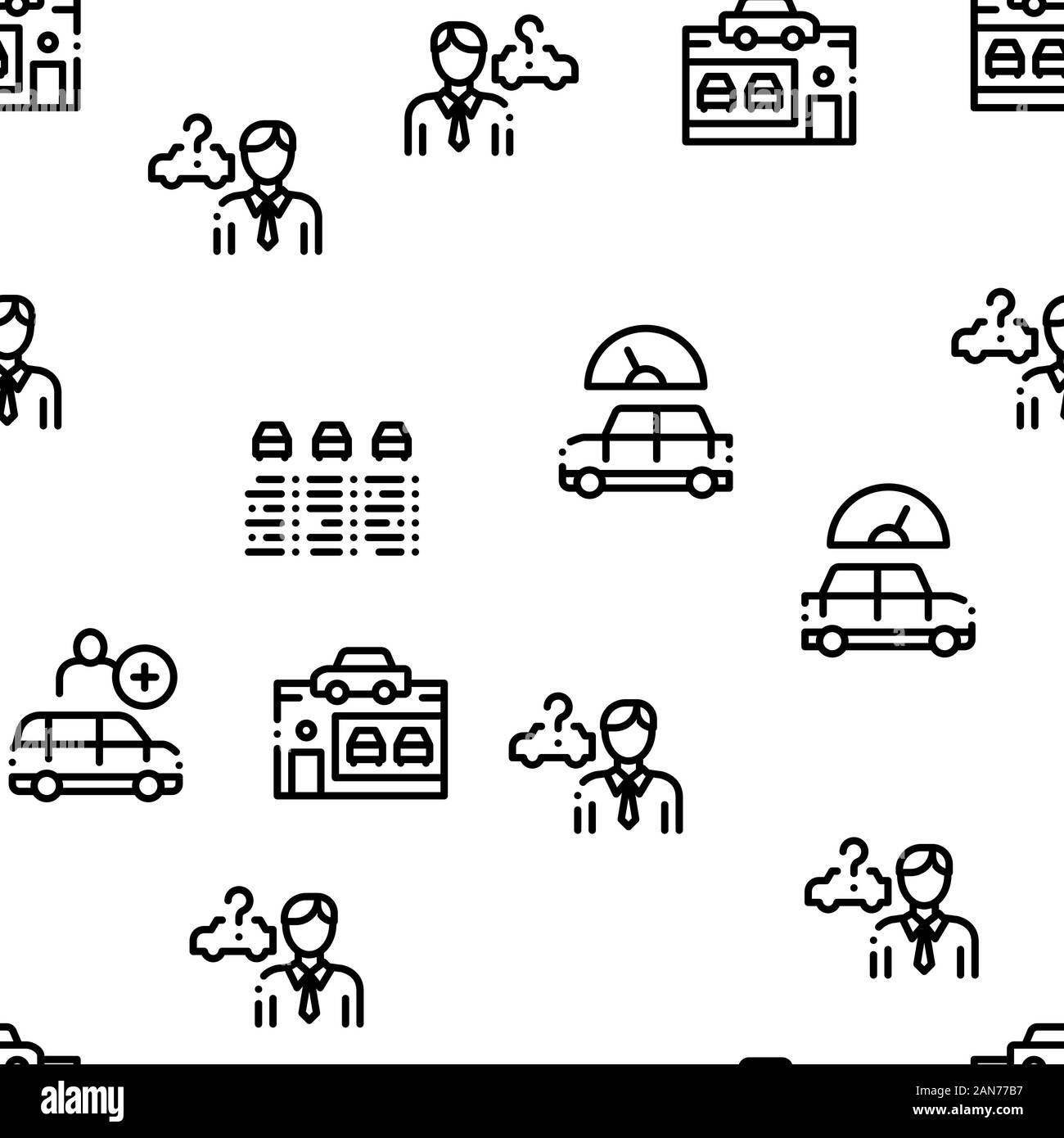 Car Dealership Shop Seamless Pattern Vector Stock Vector Image & Art ...