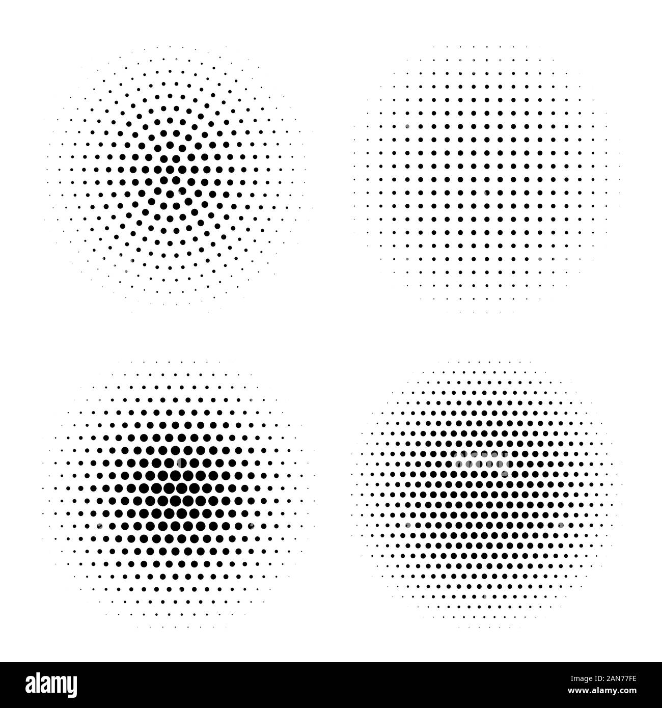Vector circles with dotts. Abstract halftone geometric gradation ...
