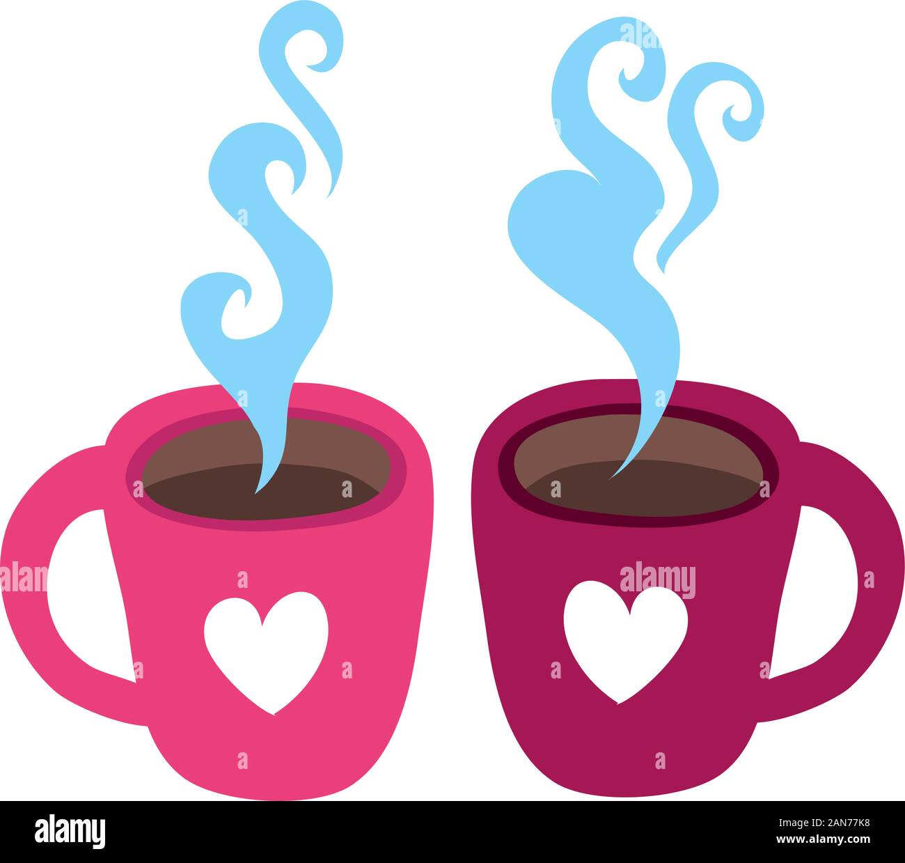 happy valentines day coffee cups with hearts Stock Vector Image & Art ...