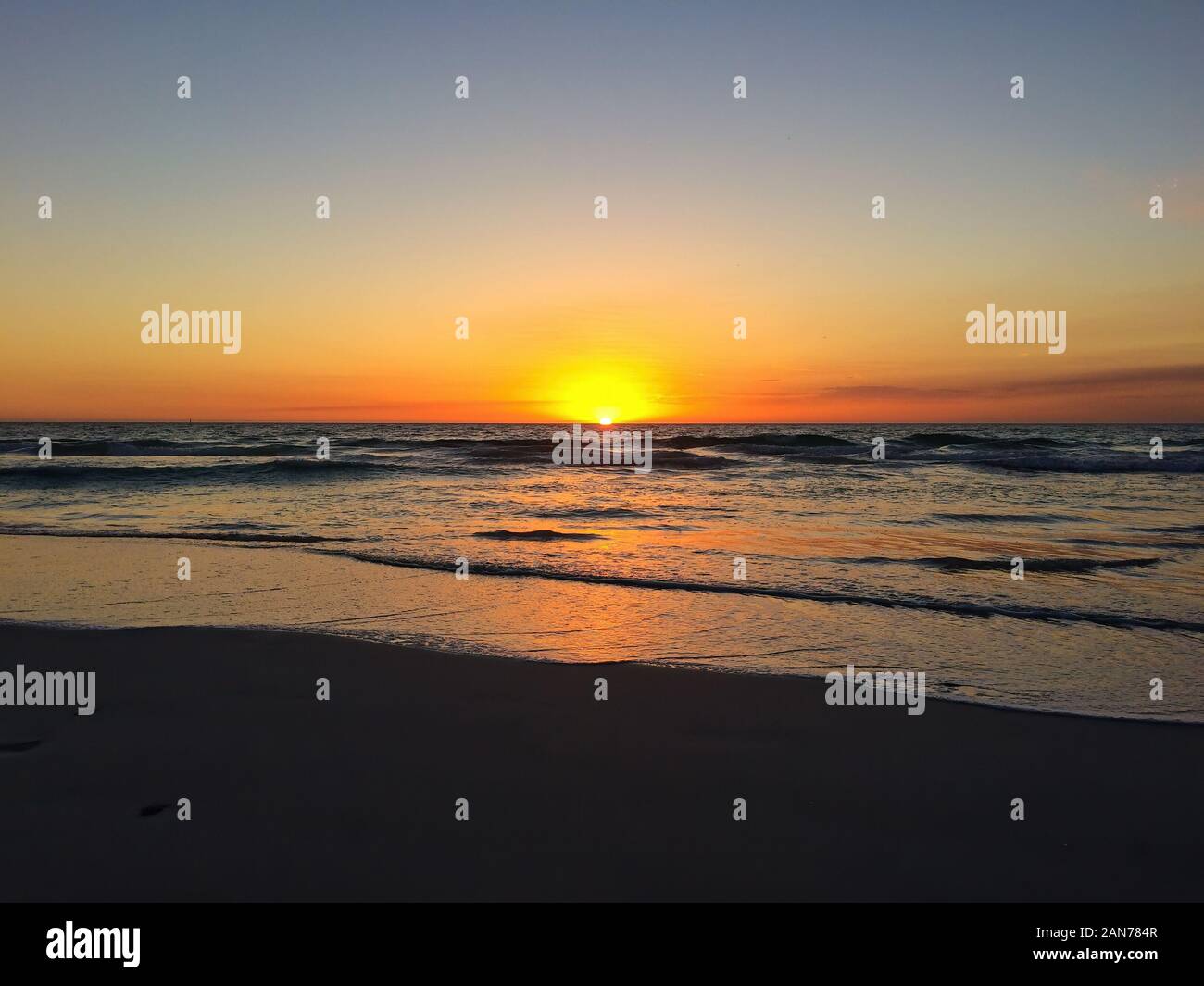 Beautiful sunset on the beach in Western Australia, near city Perth ...