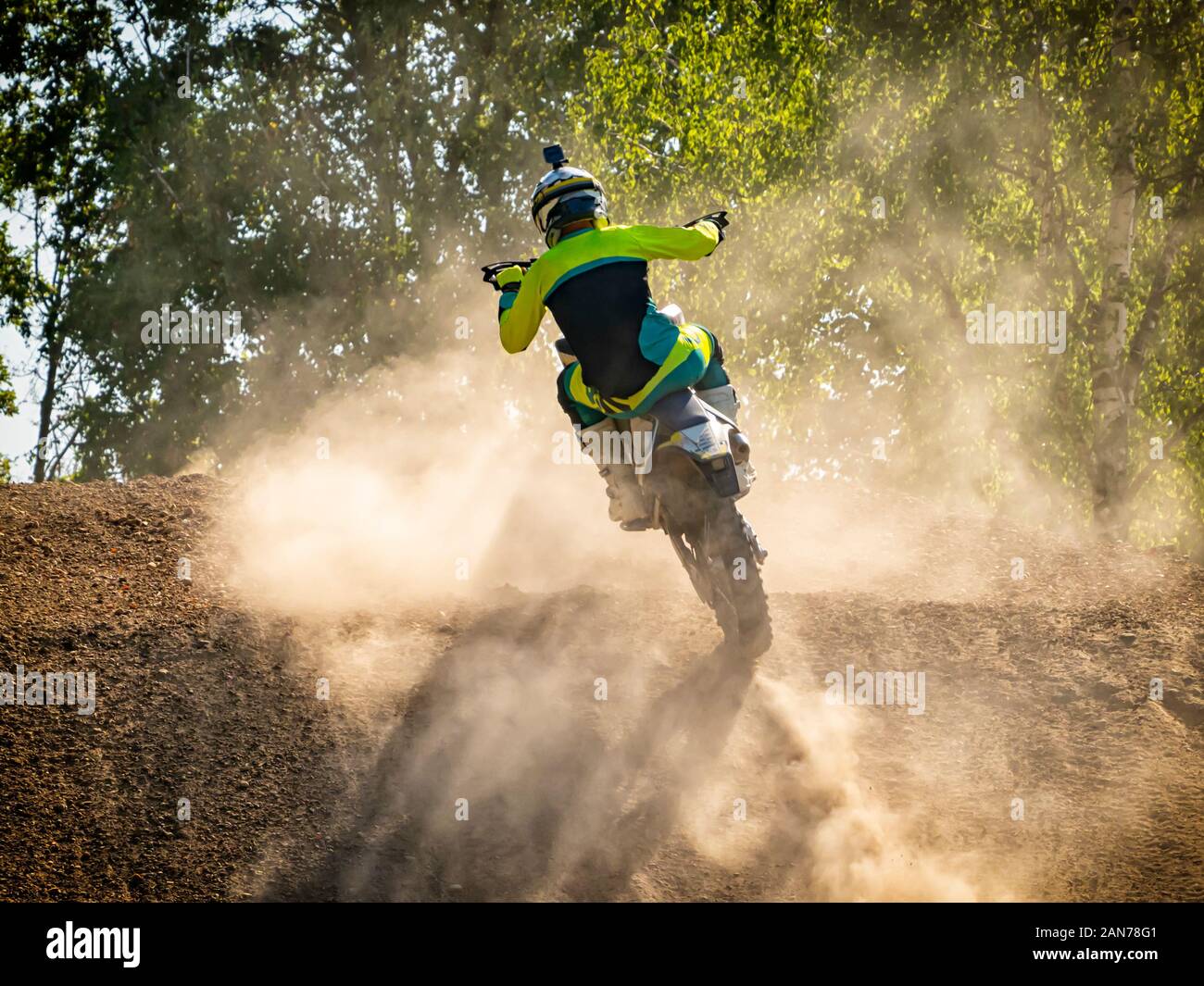 Motocross scene on a trail Stock Photo - Alamy