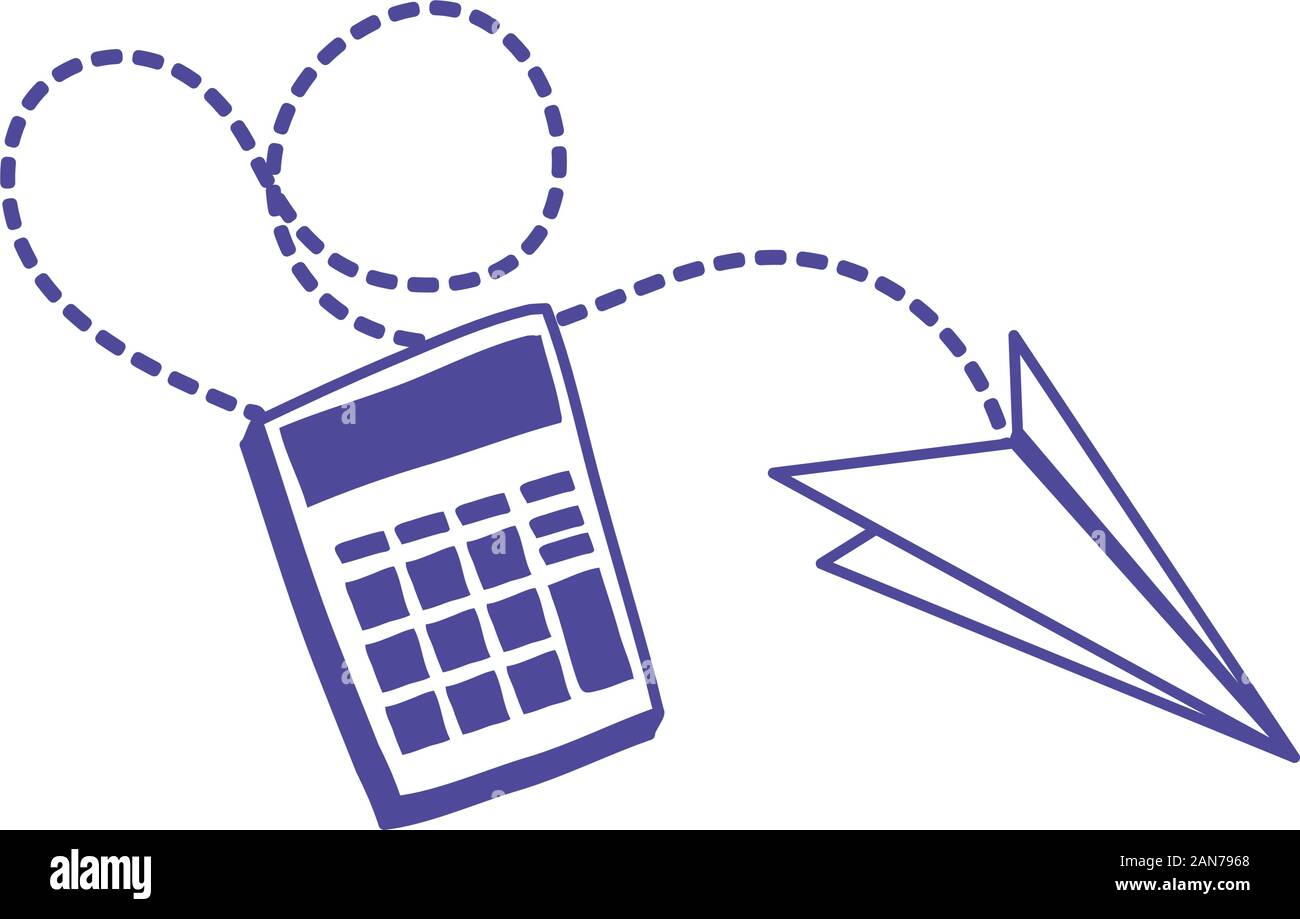 calculator math with paper airplane Stock Vector Image & Art - Alamy