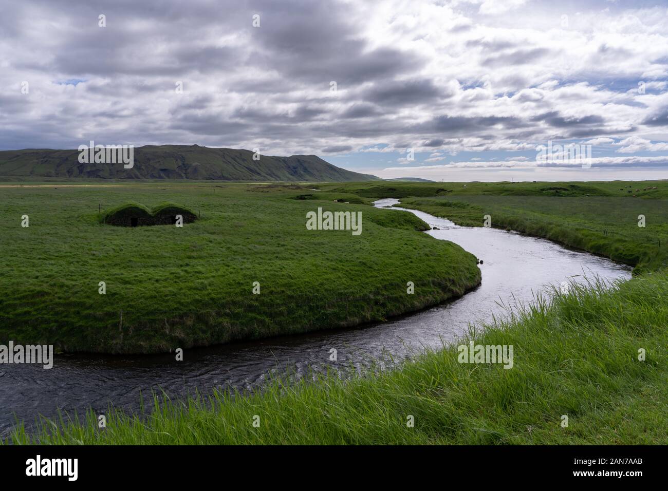 Curved river in Icelandic inland Stock Photo - Alamy