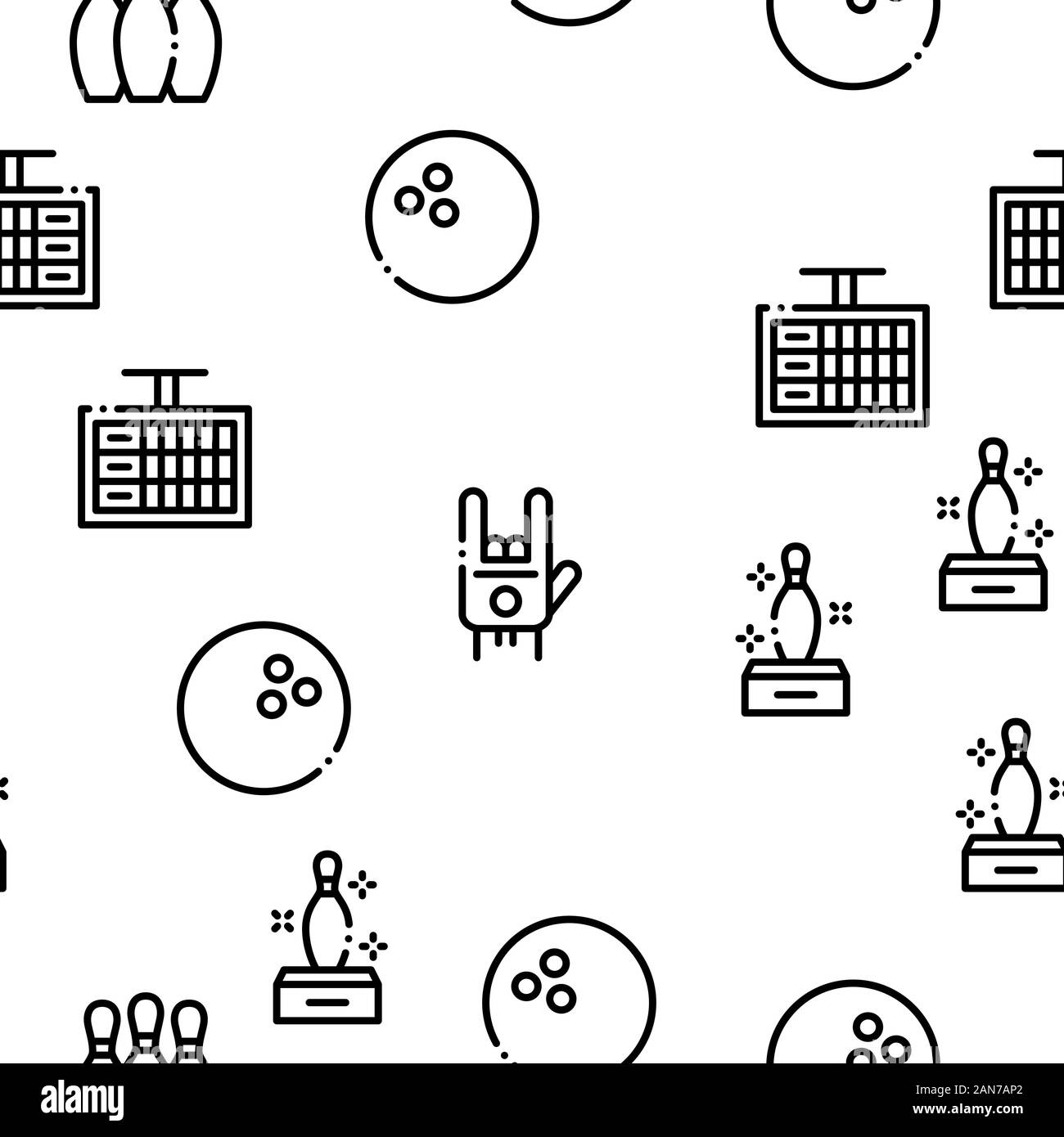 Bowling Game Tools Seamless Pattern Vector Stock Vector Image & Art - Alamy