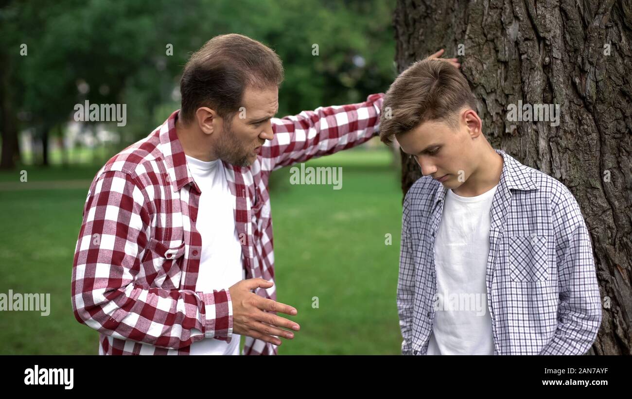 Strict dad scolding son for bad marks at school, parent respect ...