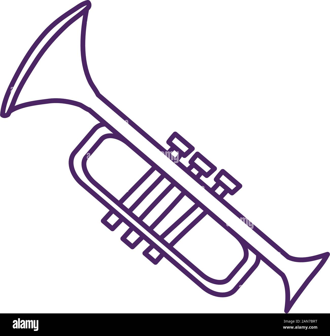 trumpet musical instrument isolated icon Stock Vector Image & Art - Alamy